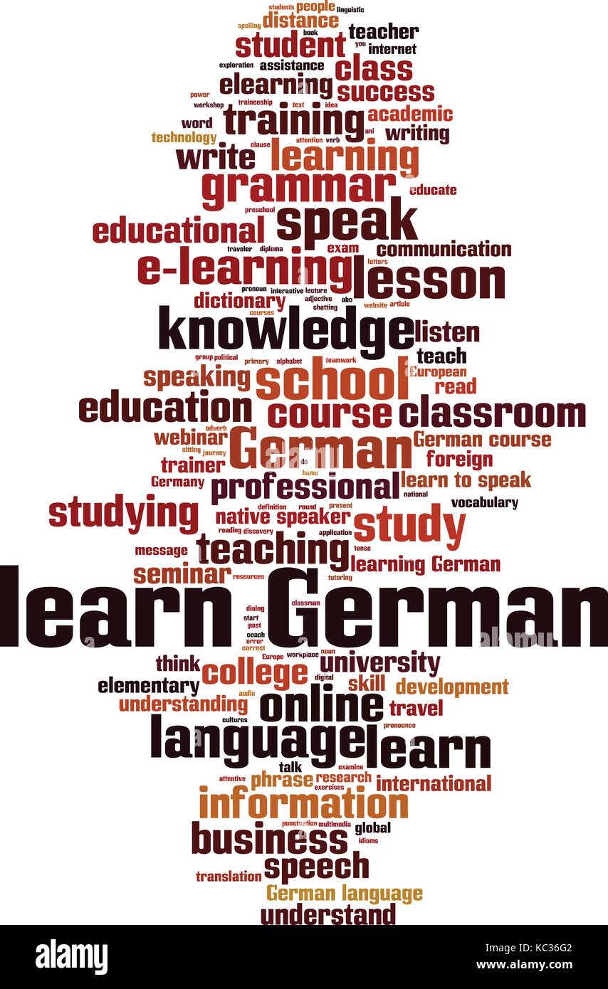 Learn German word cloud concept. Vector illustration Stock Vector Image ...