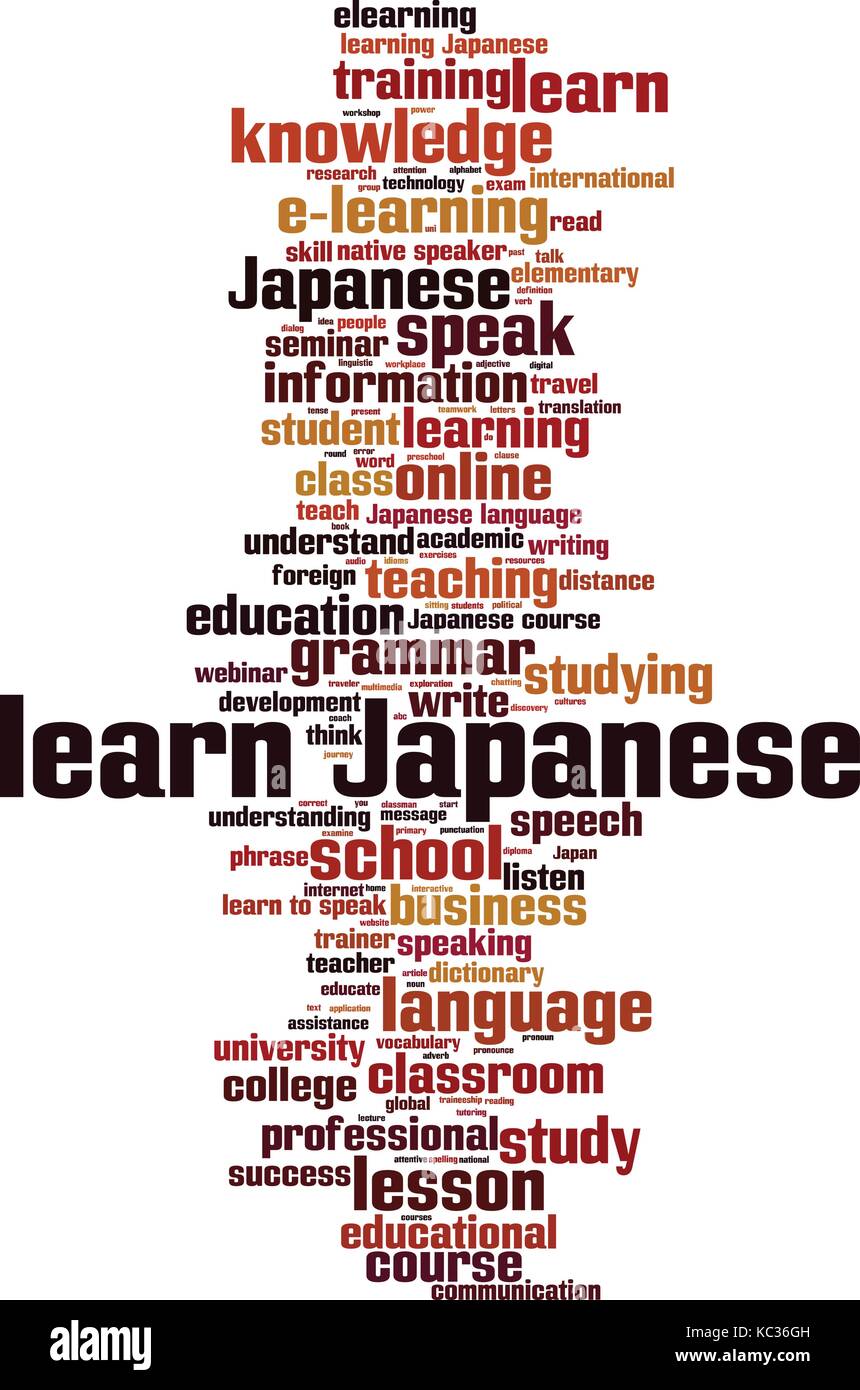 Learn Japanese word cloud concept. Vector illustration Stock Vector ...