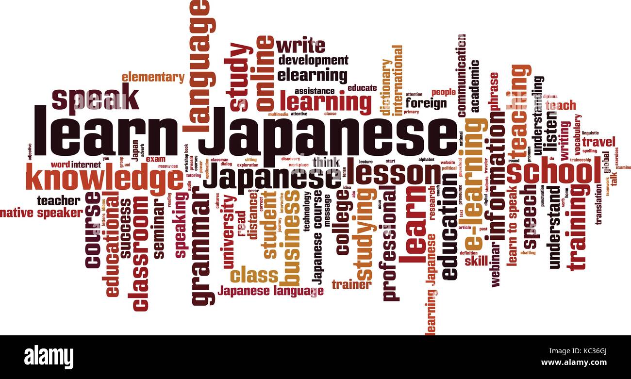 Learn Japanese word cloud concept. Vector illustration Stock Vector ...