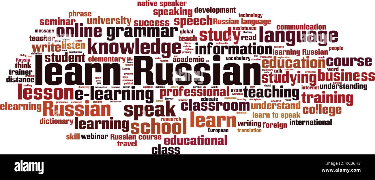 Learn Russian word cloud concept. Vector illustration Stock Vector ...