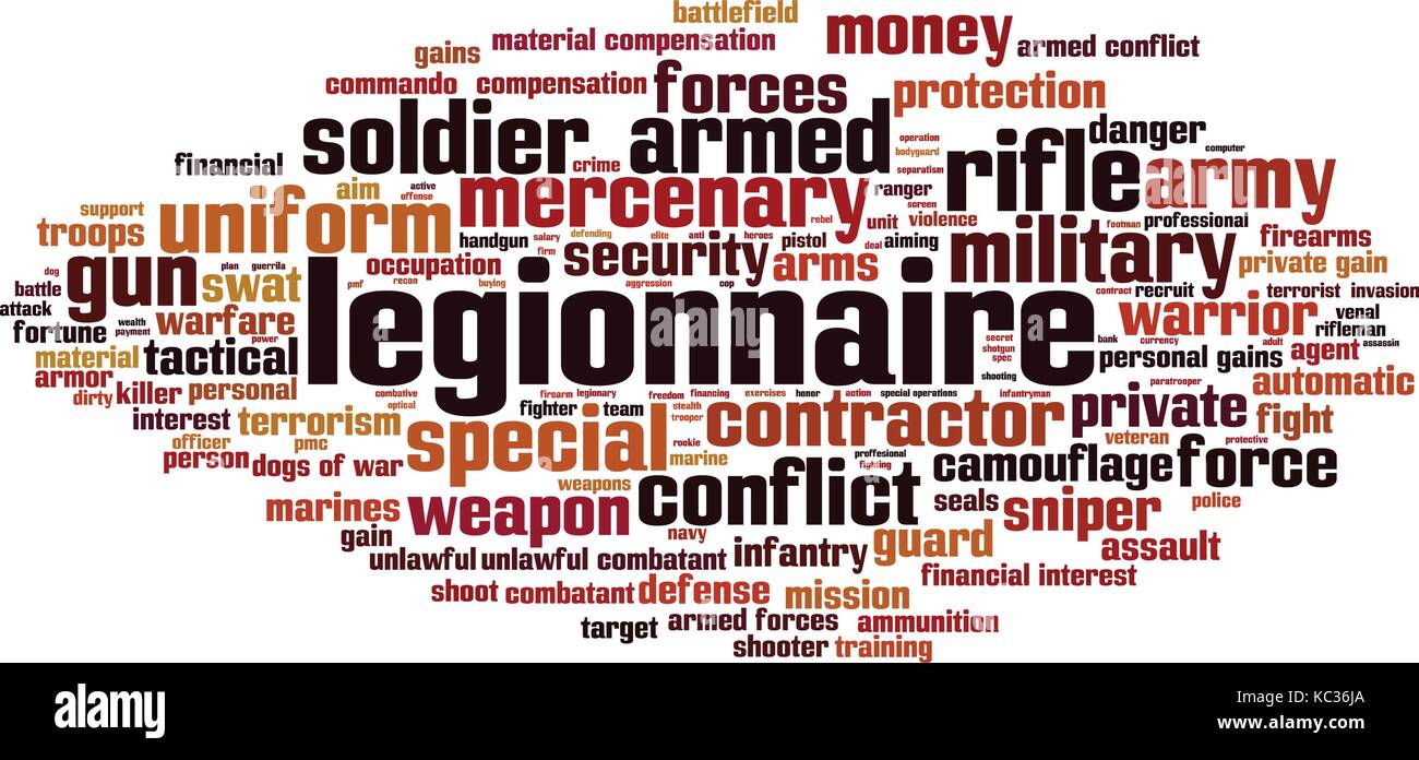 Legionnaire word cloud concept. Vector illustration Stock Vector Image ...