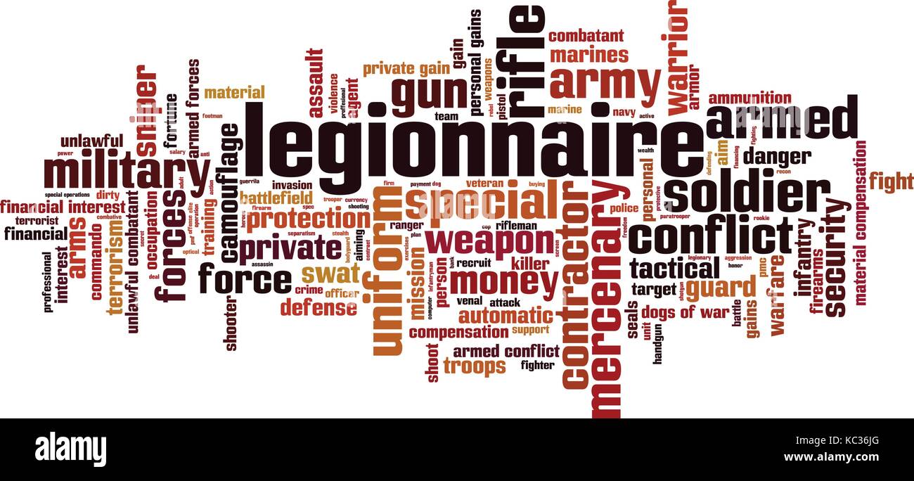 Legionnaire word cloud concept. Vector illustration Stock Vector Image ...