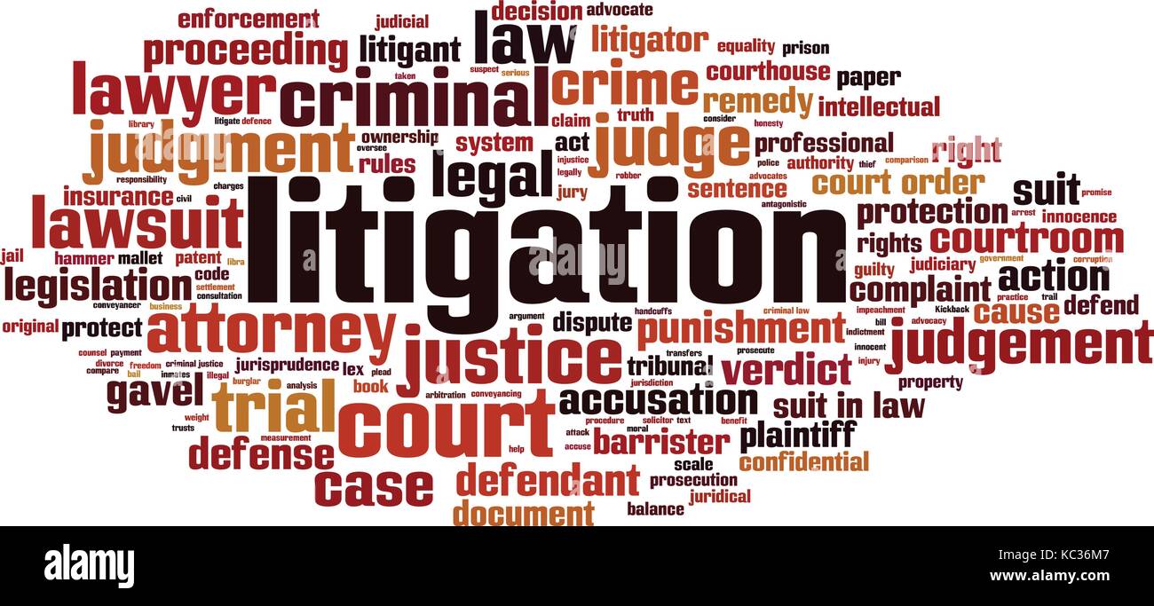 Litigation word cloud concept. Vector illustration Stock Vector Image ...