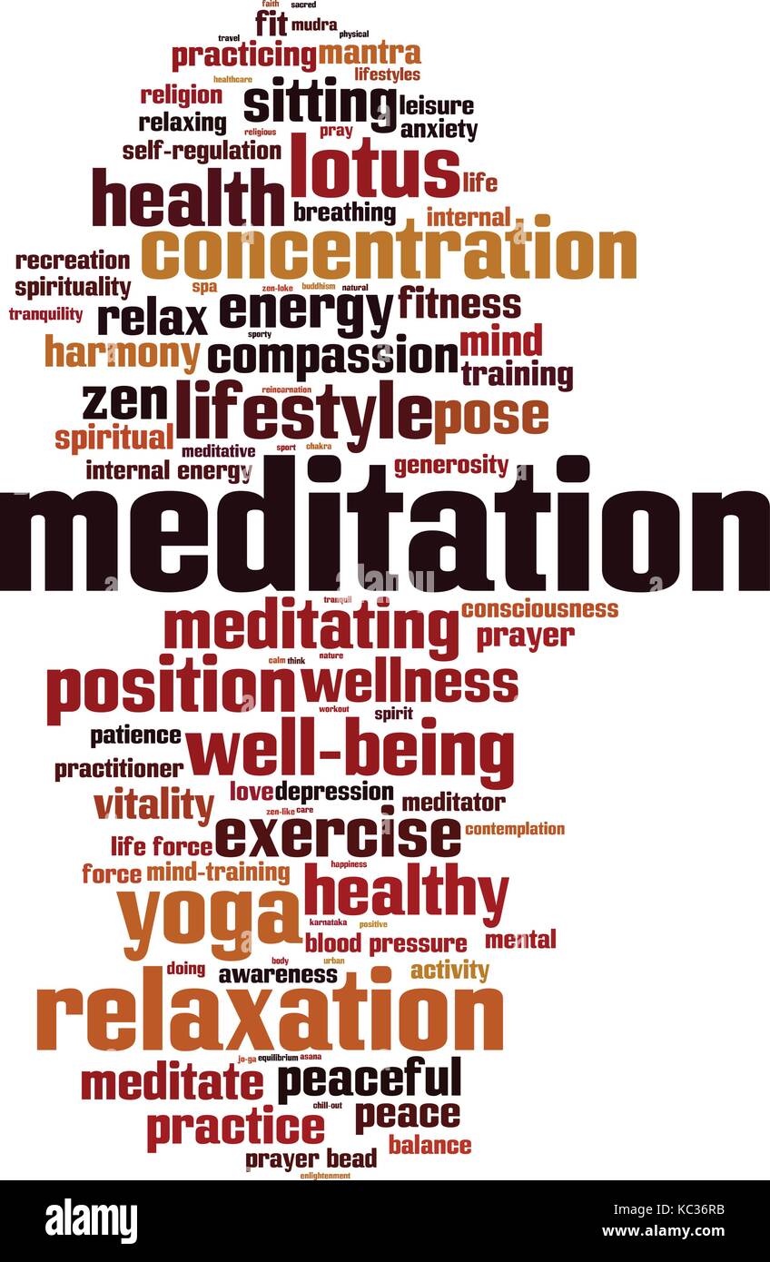 Meditation word cloud concept. Vector illustration Stock Vector Image ...