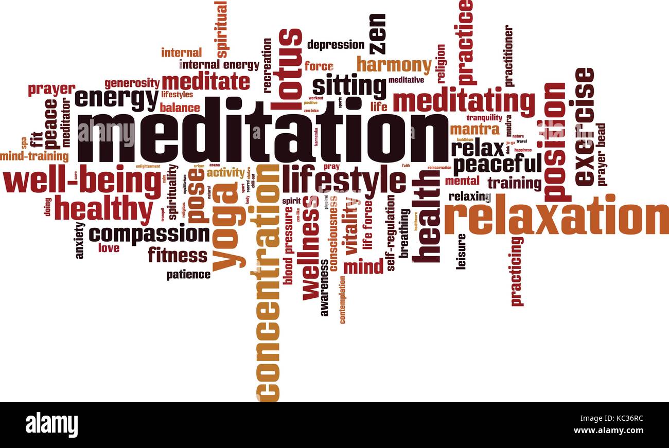 Meditation word cloud concept. Vector illustration Stock Vector Image ...