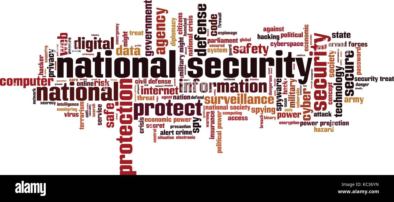 National security word cloud concept. Vector illustration Stock Vector ...