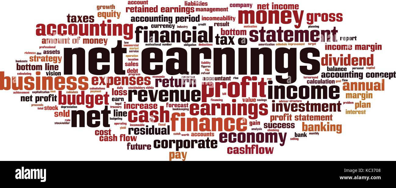 Net earnings word cloud concept. Collage made of words about net ...