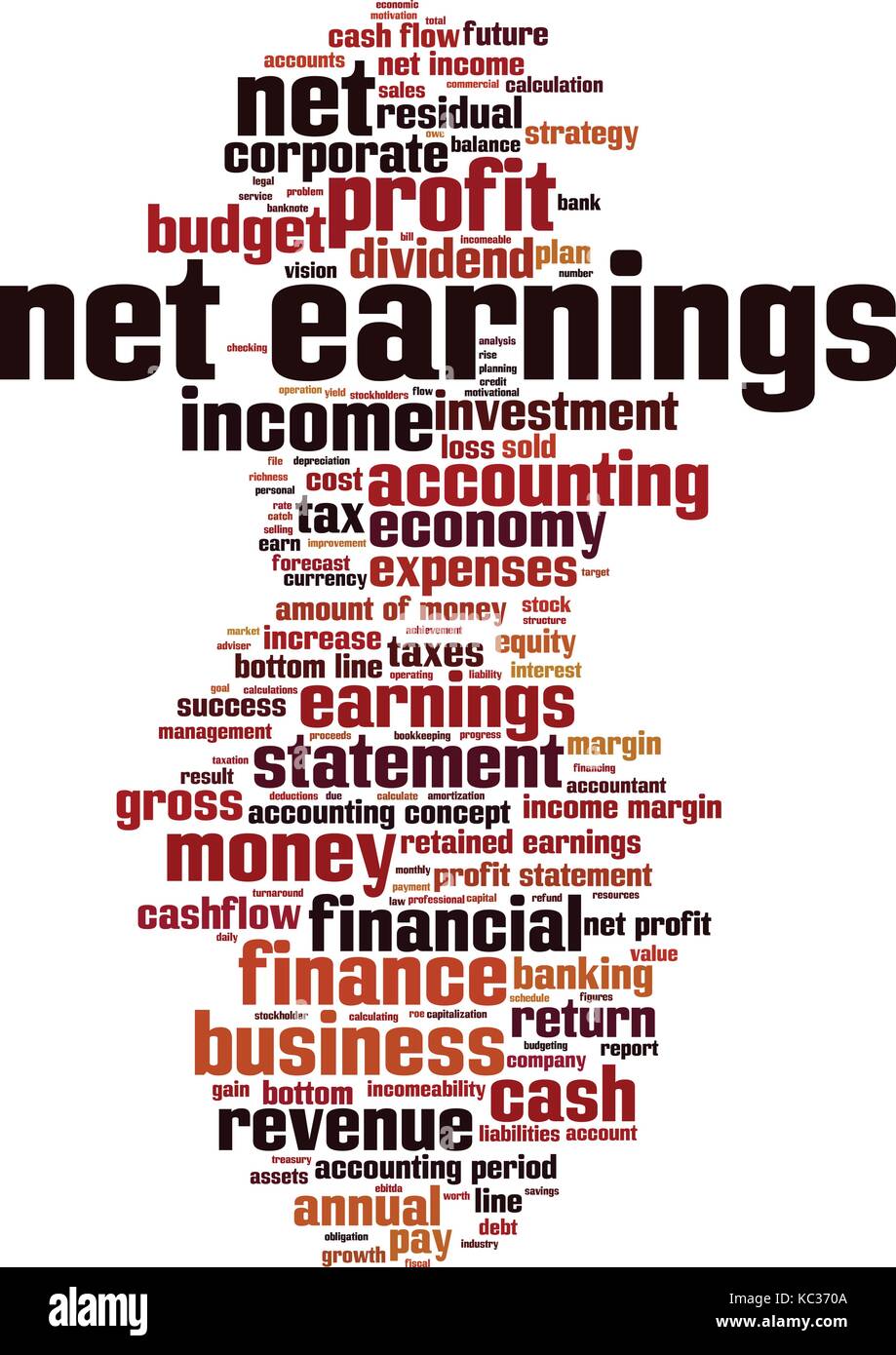 Net earnings word cloud concept. Collage made of words about net ...