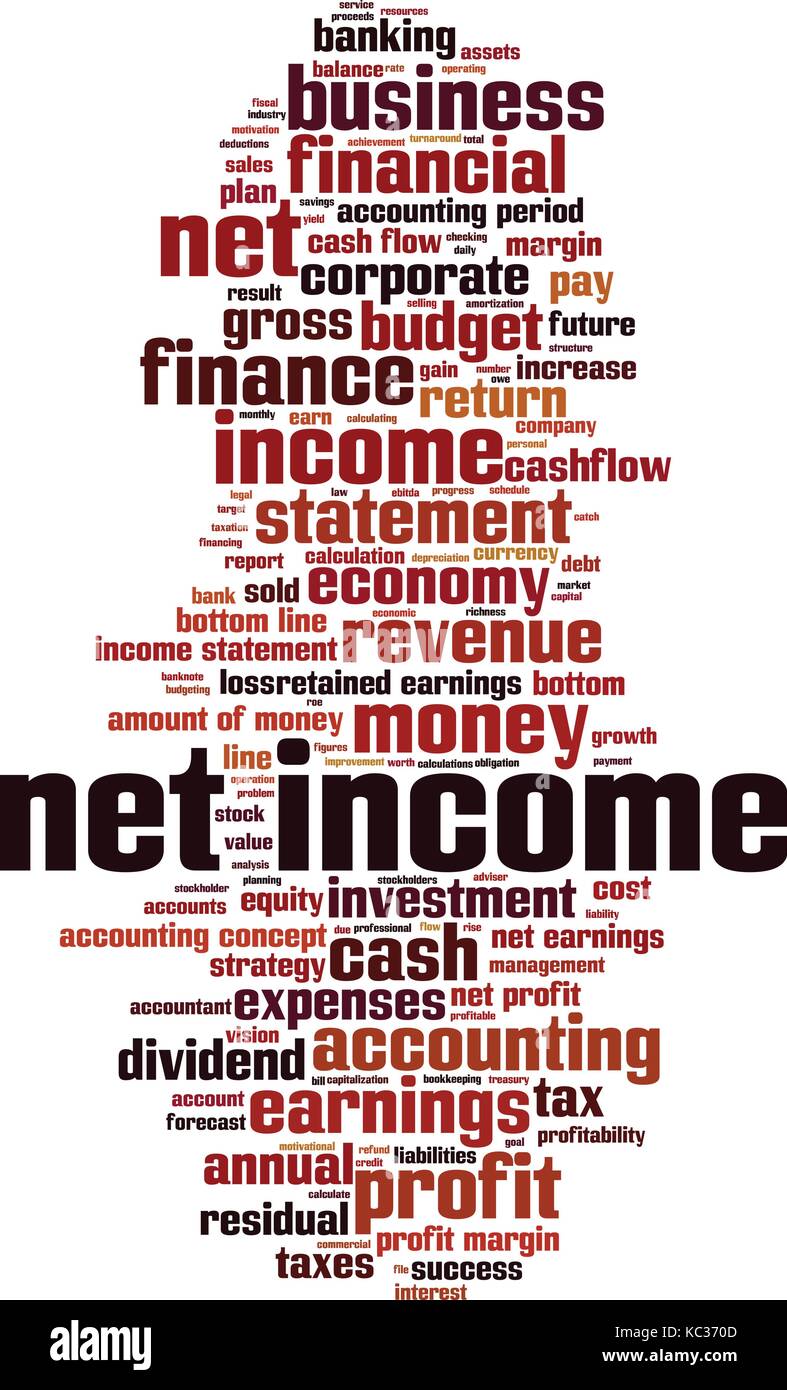 Net income word cloud concept. Vector illustration Stock Vector Image ...
