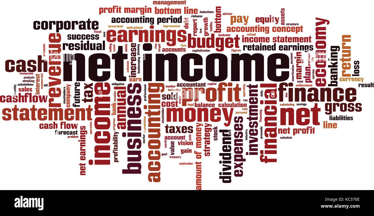 Net income word cloud concept. Vector illustration Stock Vector Image ...