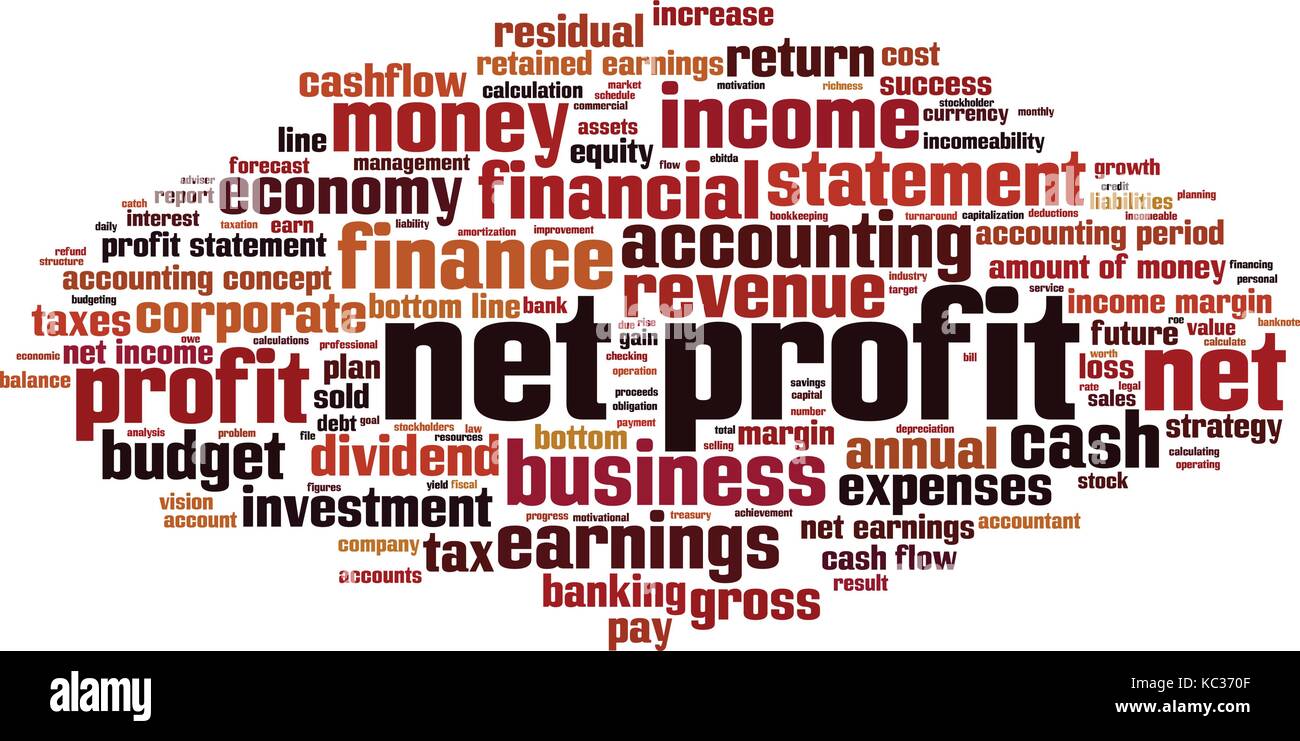 Net profit word cloud concept. Vector illustration Stock Vector Image ...