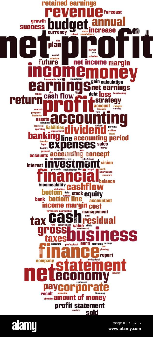 Net profit word cloud concept. Vector illustration Stock Vector Image ...