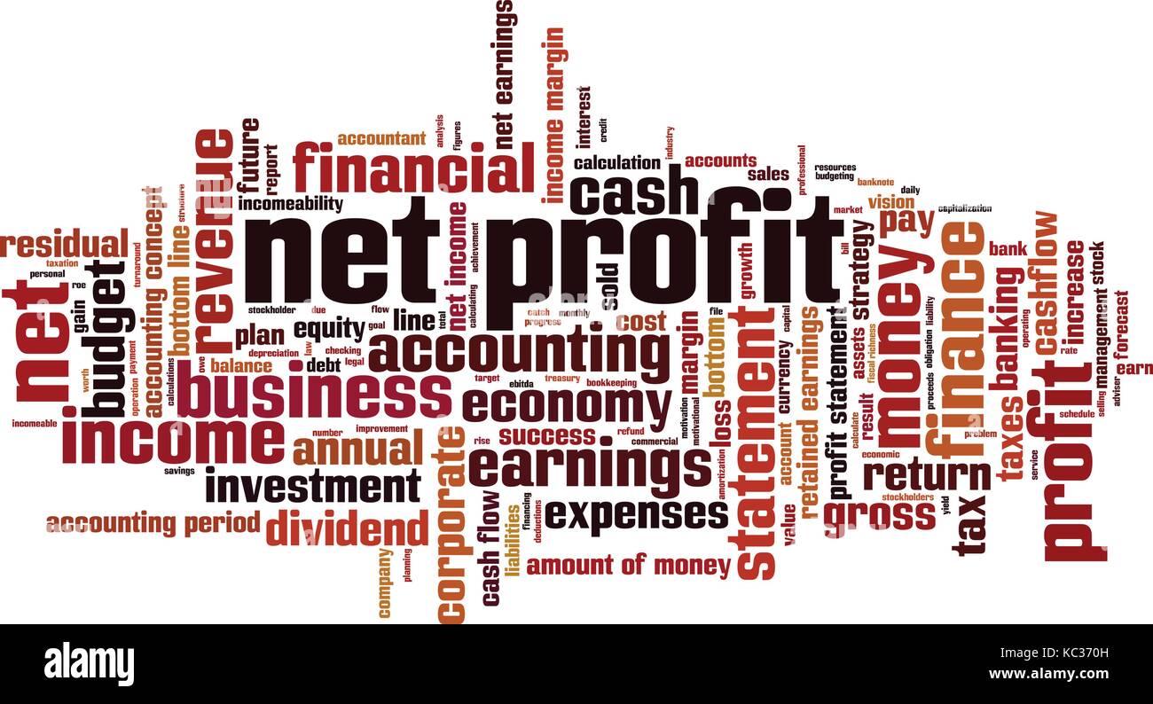 Net profit word cloud concept. Vector illustration Stock Vector Image ...