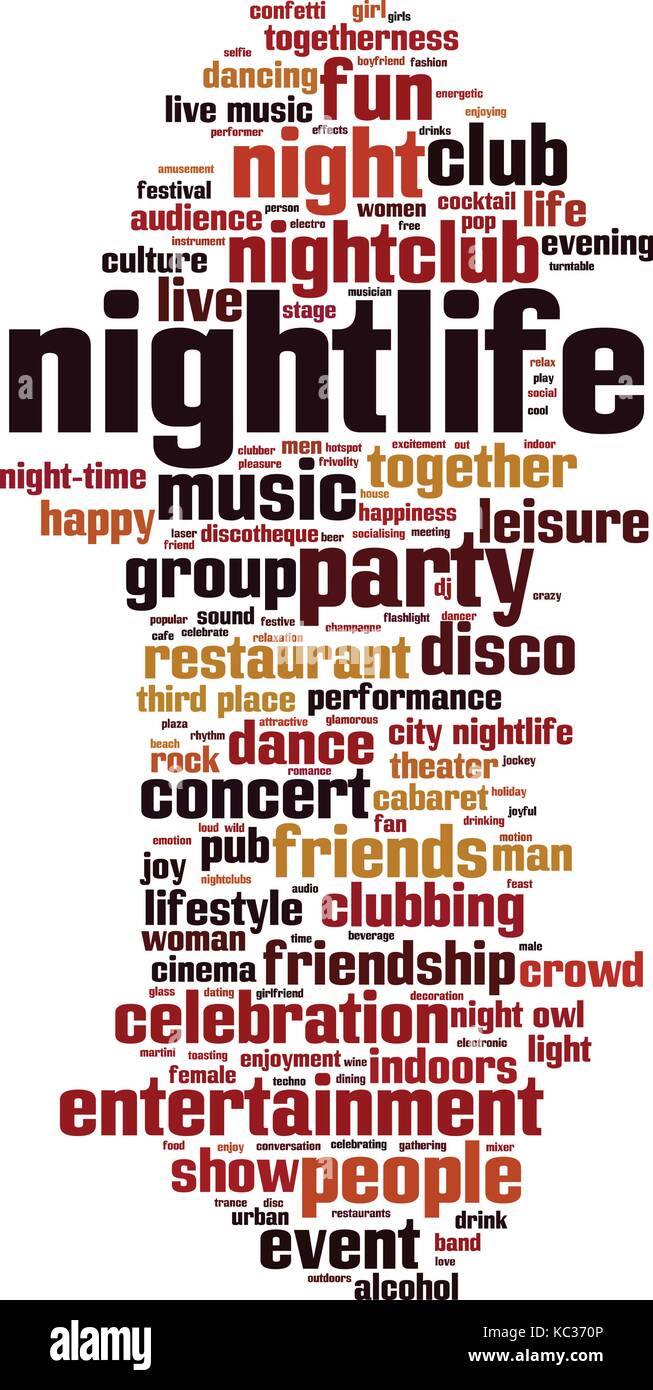 Nightlife word cloud concept. Vector illustration Stock Vector Image ...