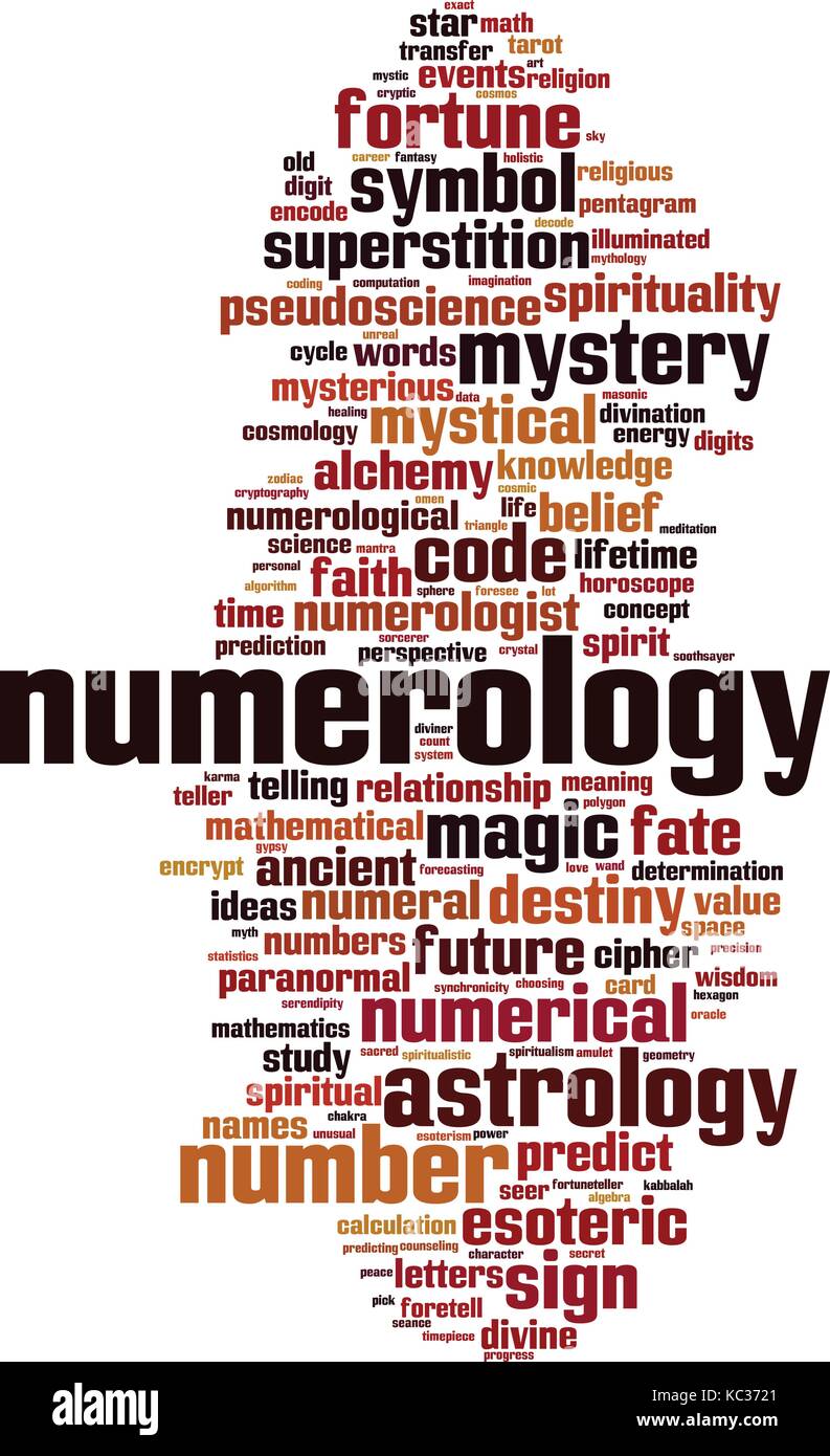 Numerology word cloud concept. Vector illustration Stock Vector Image ...