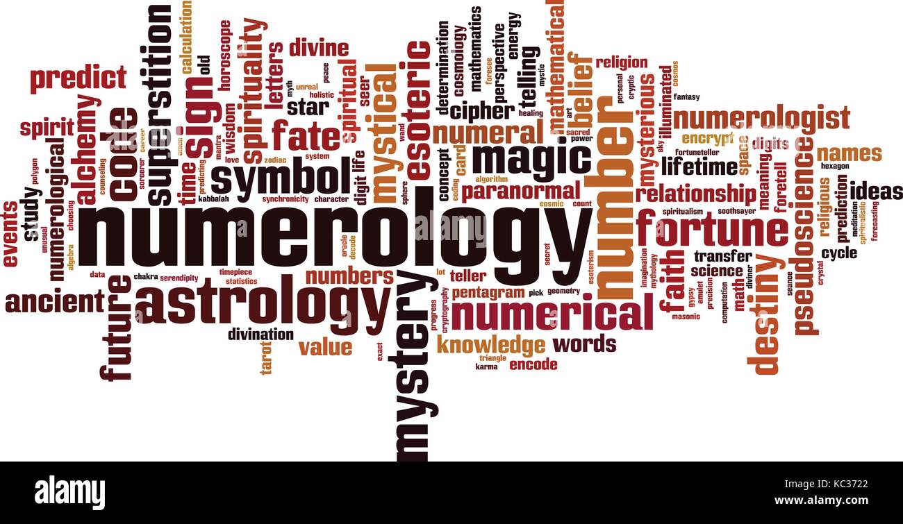 Numerology word cloud concept. Vector illustration Stock Vector Image ...