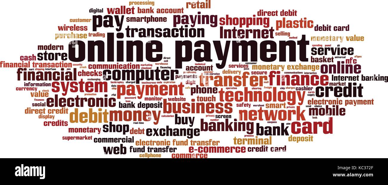 Online payment word cloud concept. Vector illustration Stock Vector ...