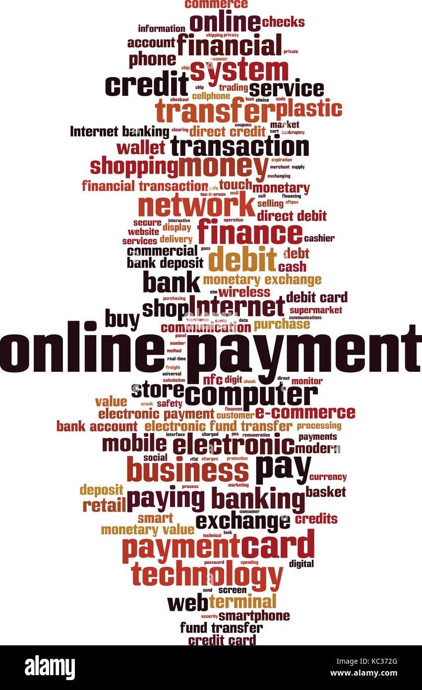Online payment word cloud concept. Vector illustration Stock Vector ...