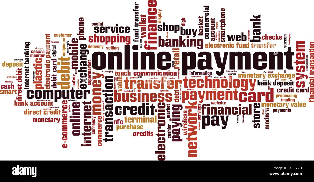 Online payment word cloud concept. Vector illustration Stock Vector ...