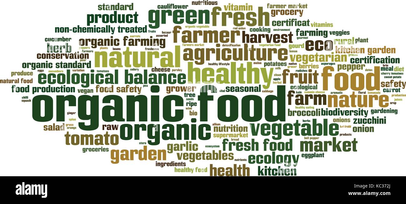 Organic food word cloud concept. Vector illustration Stock Vector Image ...