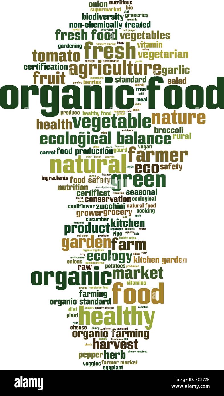 Organic food word cloud concept. Vector illustration Stock Vector Image ...