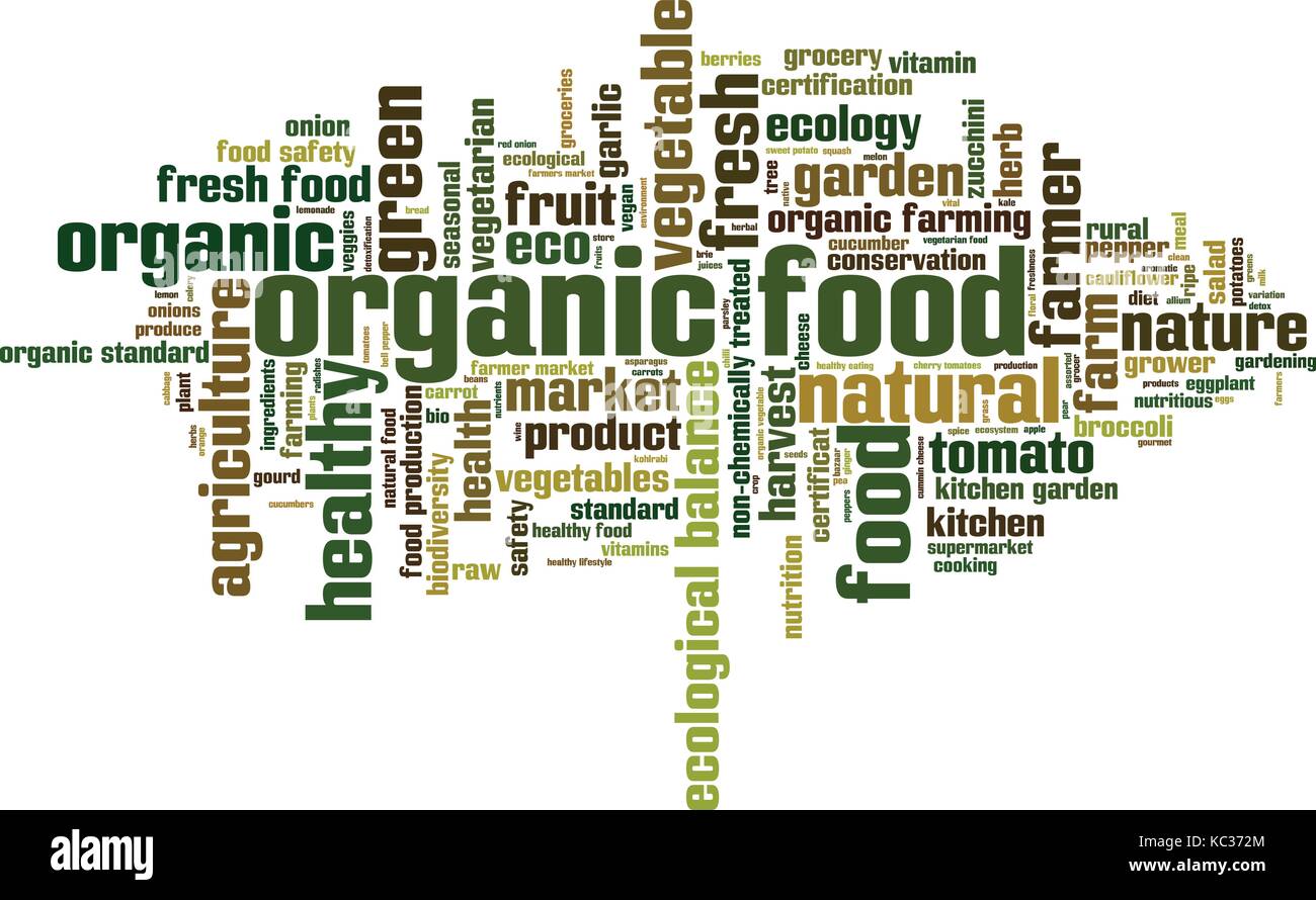 Organic food word cloud concept. Vector illustration Stock Vector Image ...