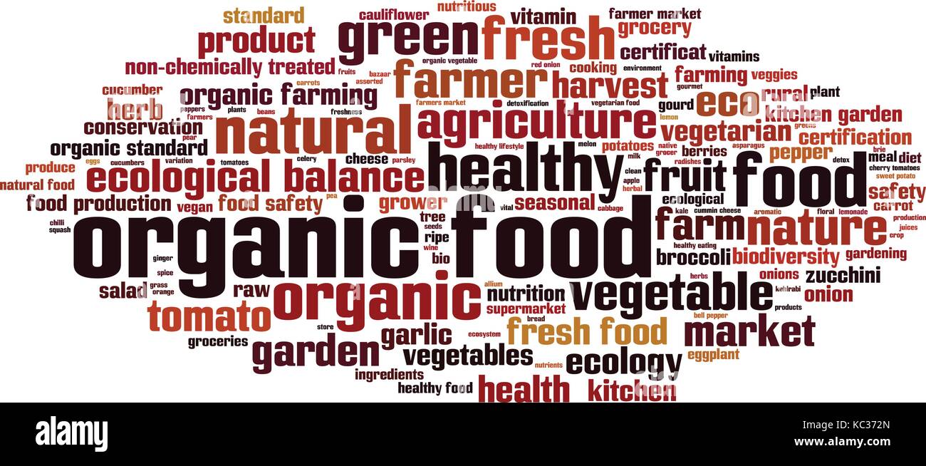 Organic food word cloud concept. Vector illustration Stock Vector Art ...