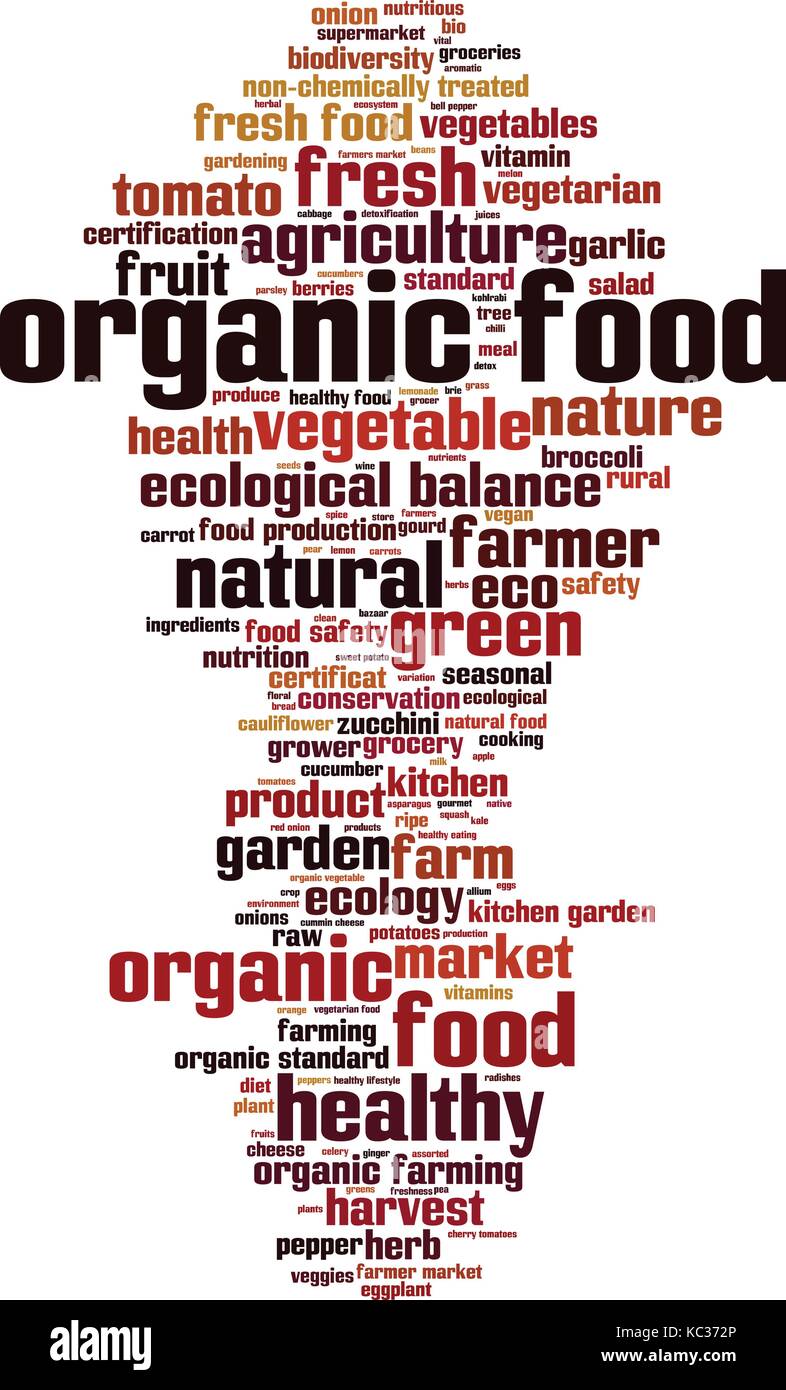 Organic food word cloud concept. Vector illustration Stock Vector Image ...