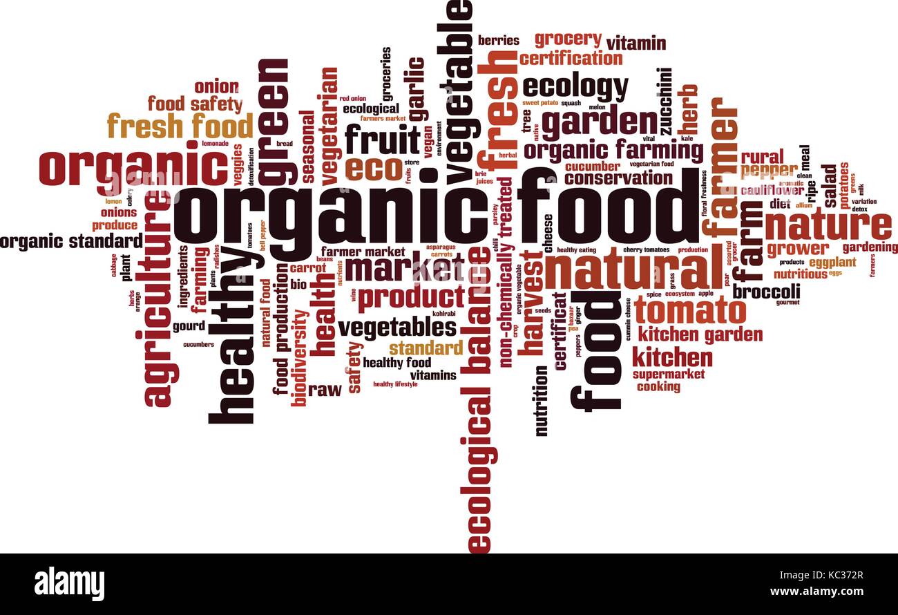 Organic food word cloud concept. Vector illustration Stock Vector Image ...