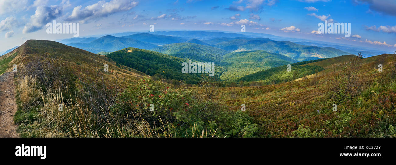 Beautiful panoramic view of the Bieszczady mountains in the early ... Beautiful panoramic view of the Bieszczady mountains in the early ...