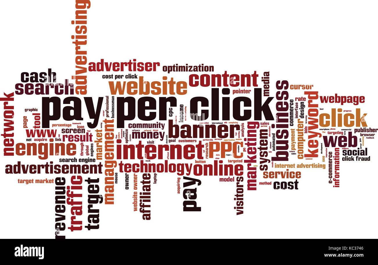 Pay per click word cloud concept. Vector illustration Stock Vector ...