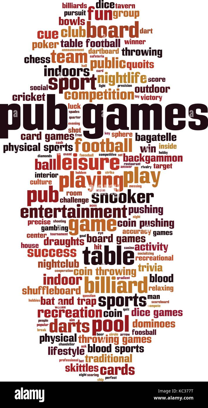 Pub games word cloud concept. Vector illustration Stock Vector Image ...
