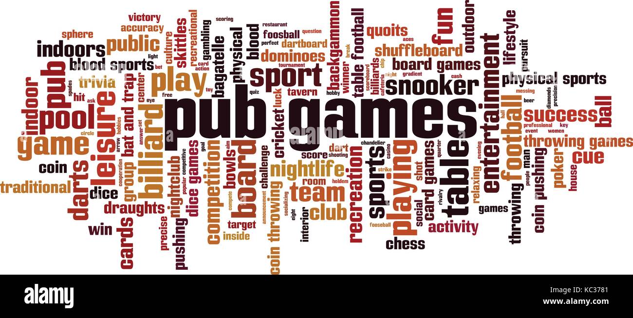 Pub games word cloud concept. Vector illustration Stock Vector Image ...