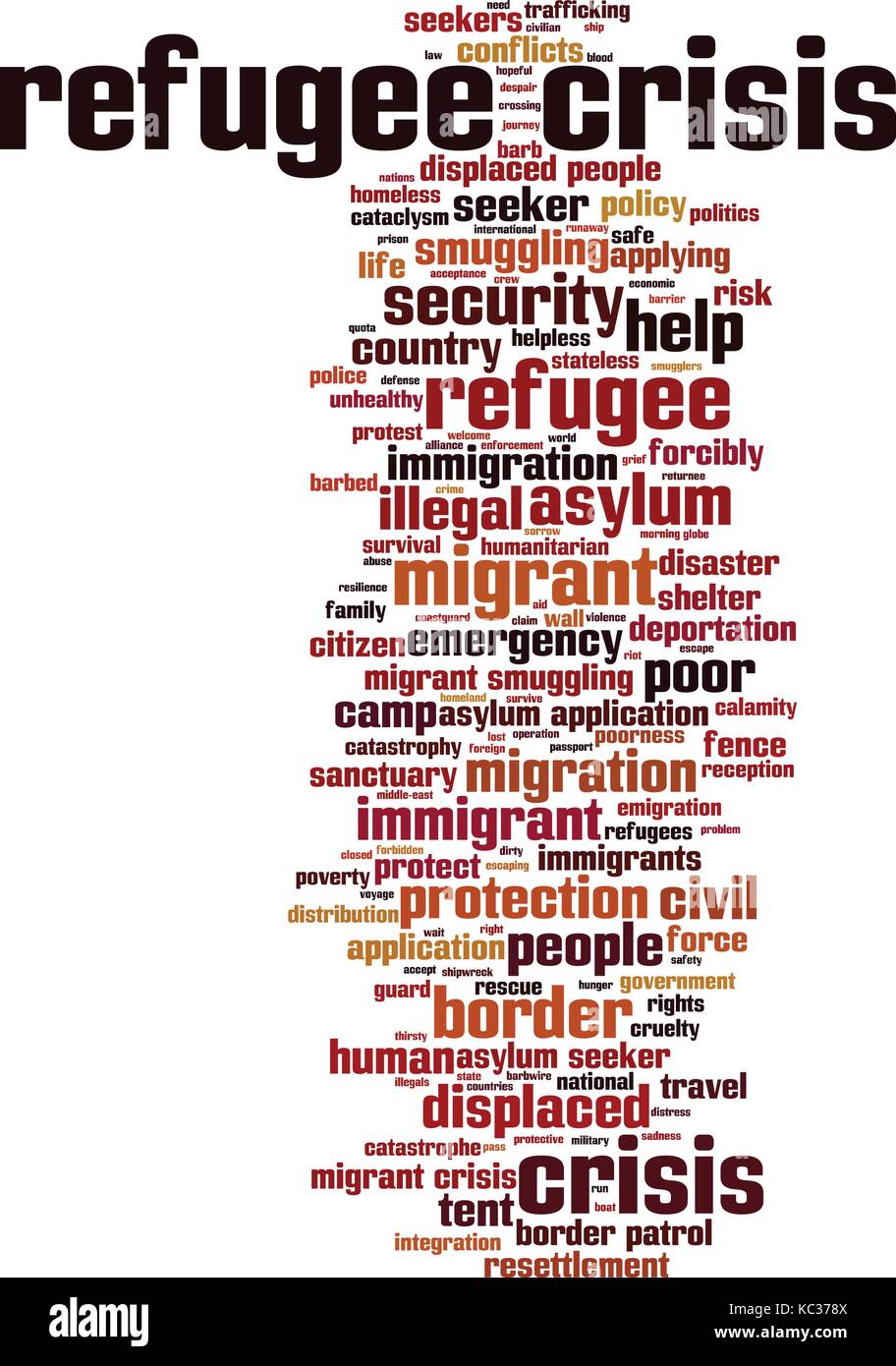 Refugee crisis word cloud concept. Vector illustration Stock Vector ...