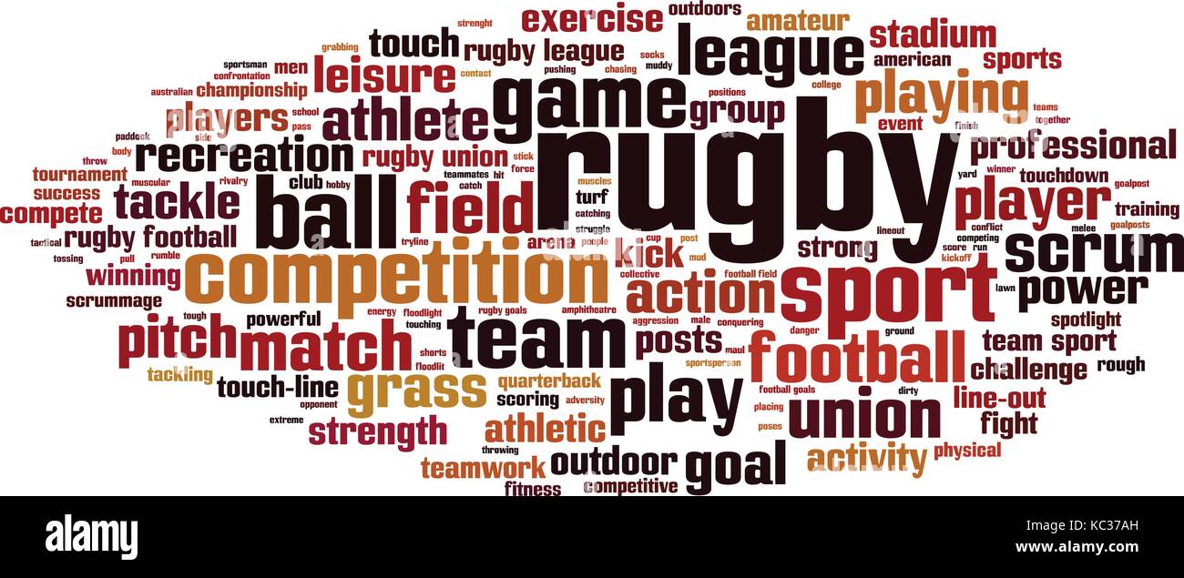 Rugby word cloud concept. Vector illustration Stock Vector Image & Art - Alamy