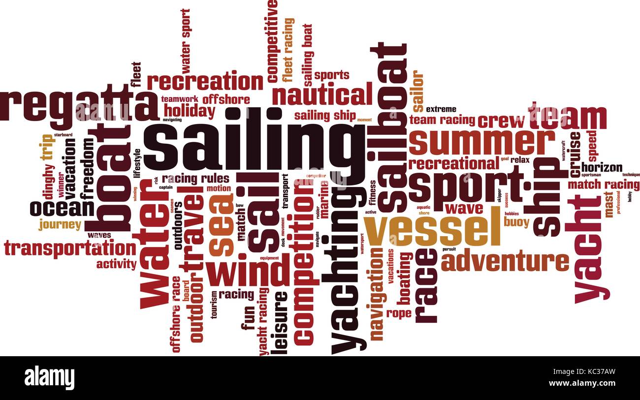 Sailing word cloud concept. Collage made of words about sailing. Vector ...