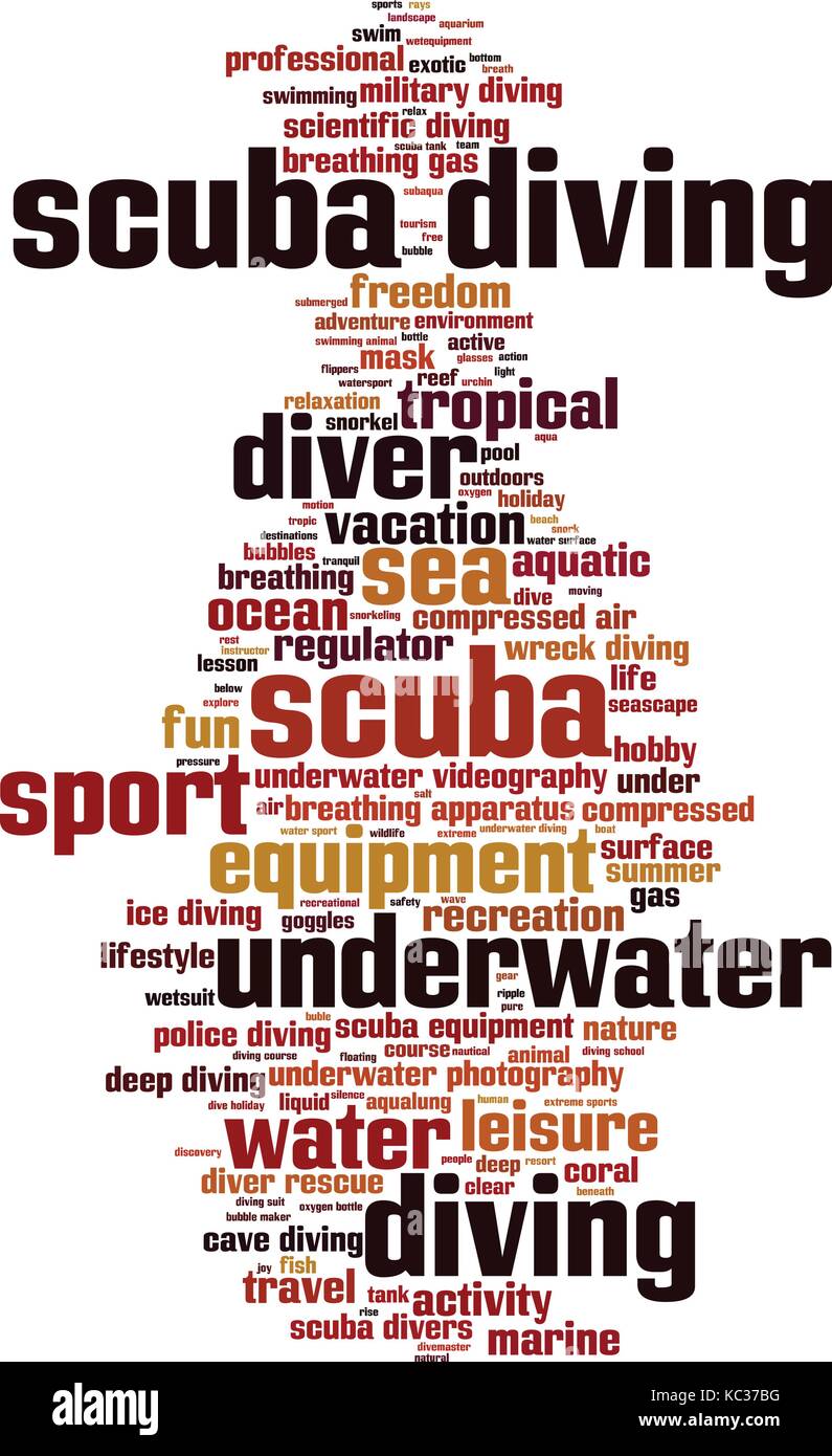 Scuba diving word cloud concept. Vector illustration Stock Vector Image & Art - Alamy