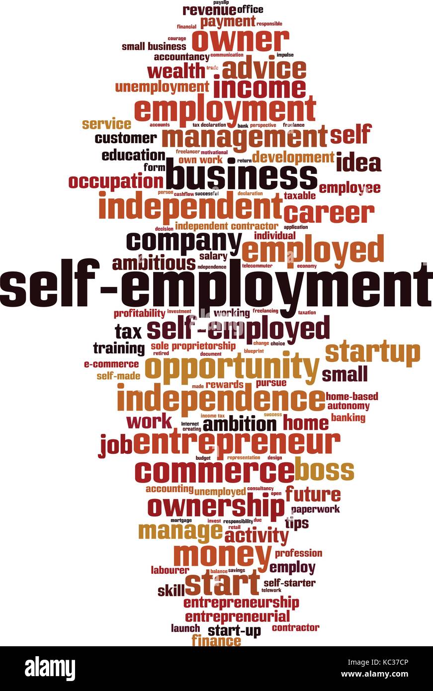 Self-employment word cloud concept. Vector illustration Stock Vector ...