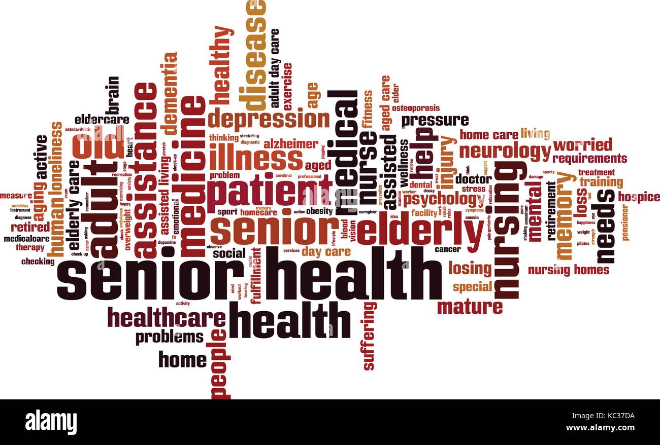 Senior health word cloud concept. Vector illustration Stock Vector ...
