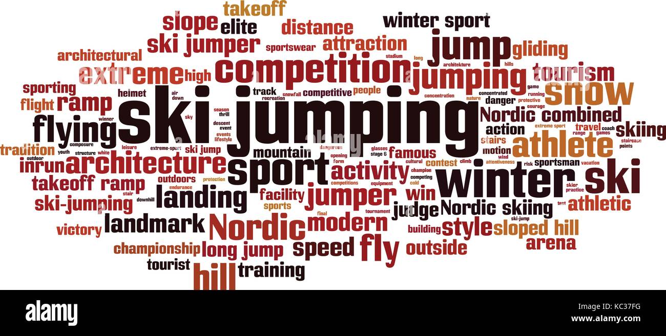Ski jumping word cloud concept. Vector illustration Stock Vector Image ...