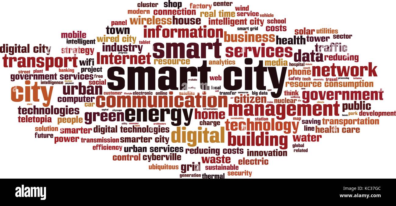 Smart city word cloud concept. Vector illustration Stock Vector Image ...