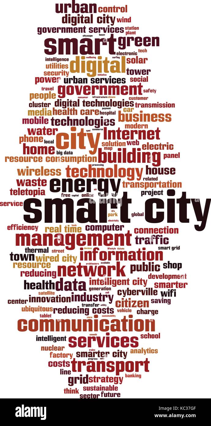 Smart city word cloud concept. Vector illustration Stock Vector Image ...