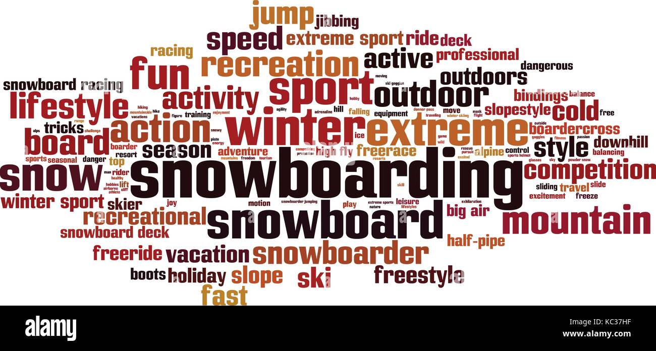 Snowboarding word cloud concept. Vector illustration Stock Vector Image ...