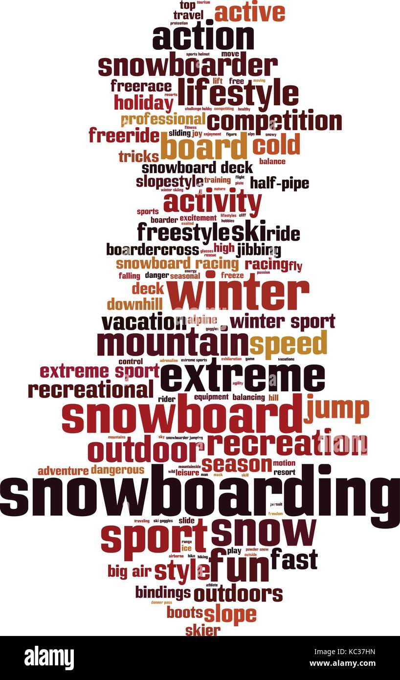 Snowboarding word cloud concept. Vector illustration Stock Vector Image ...