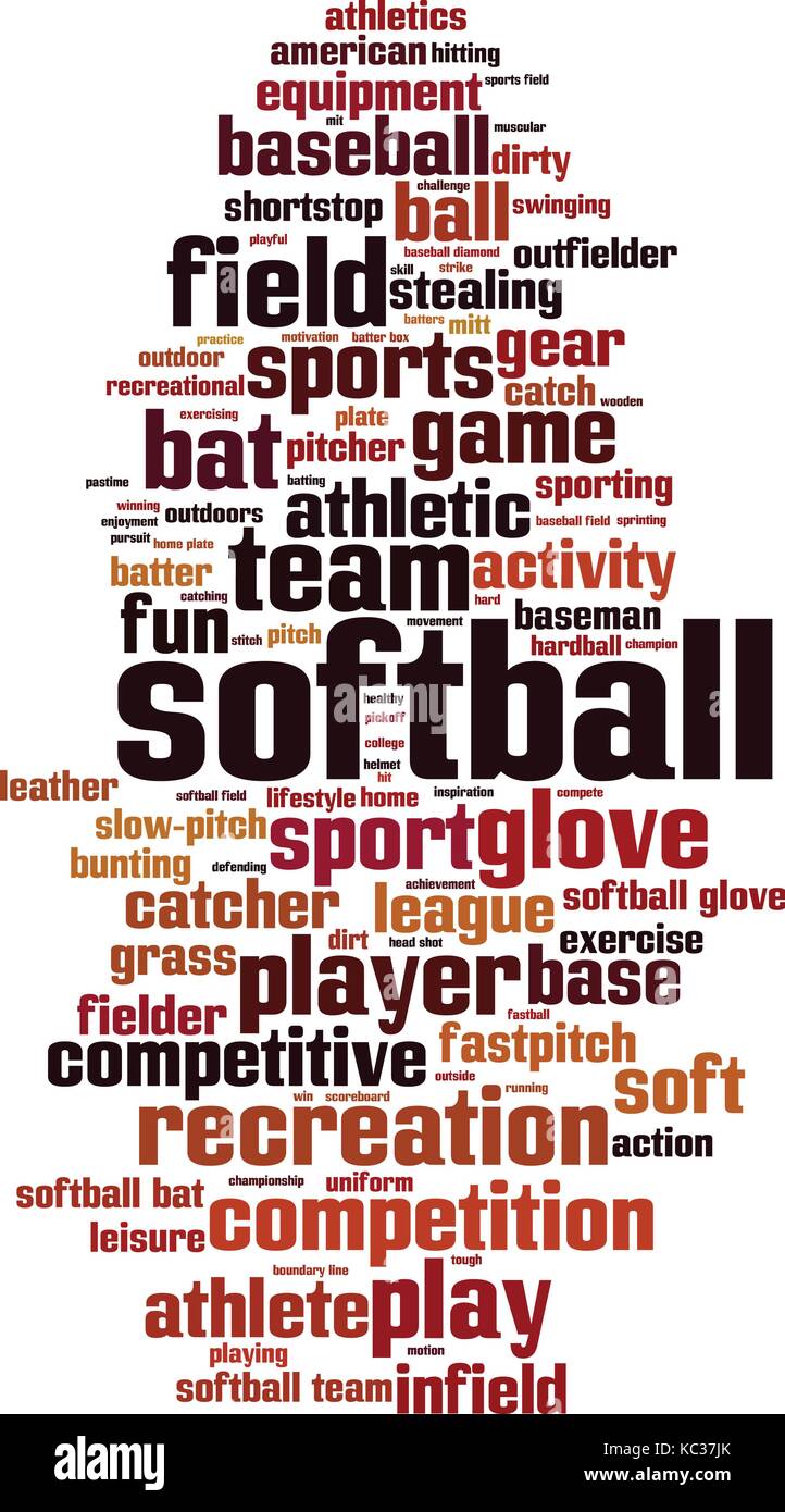 Softball word cloud concept. Vector illustration Stock Vector Image ...