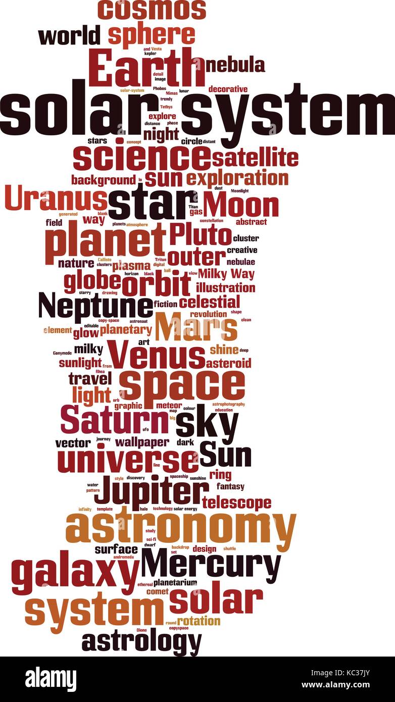 Solar system word cloud concept. Vector illustration Stock Vector Image ...
