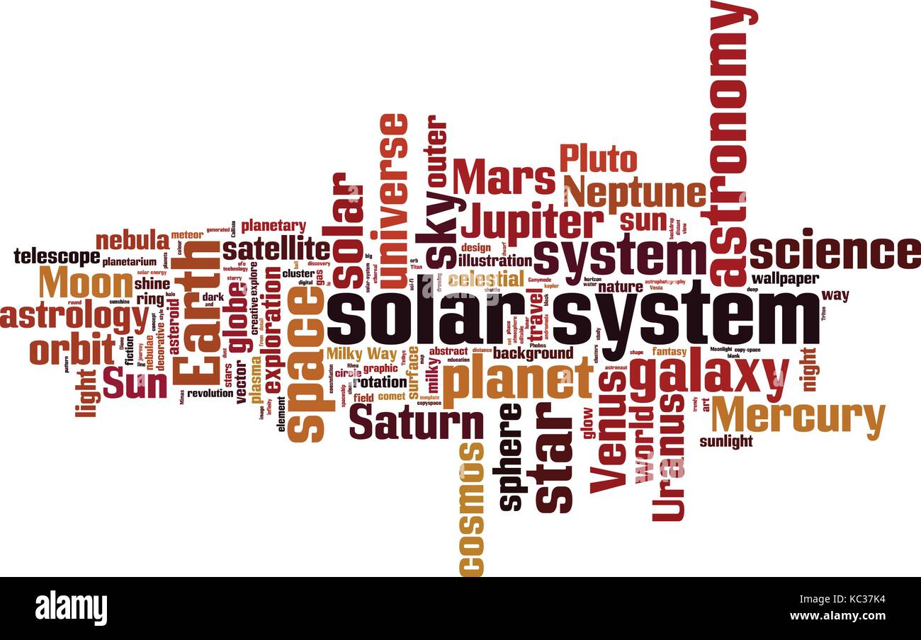 Solar system word cloud concept. Vector illustration Stock Vector Image ...