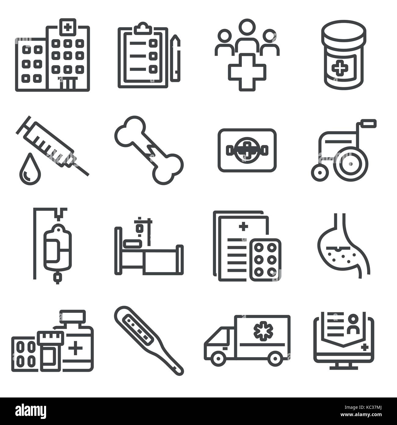 Medicine and Health symbols. Line web icon set Stock Vector Image & Art ...
