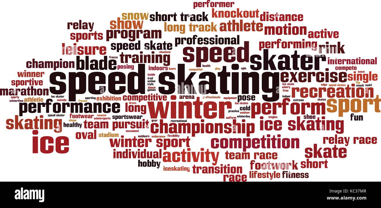 Speed skating word cloud concept. Vector illustration Stock Vector ...