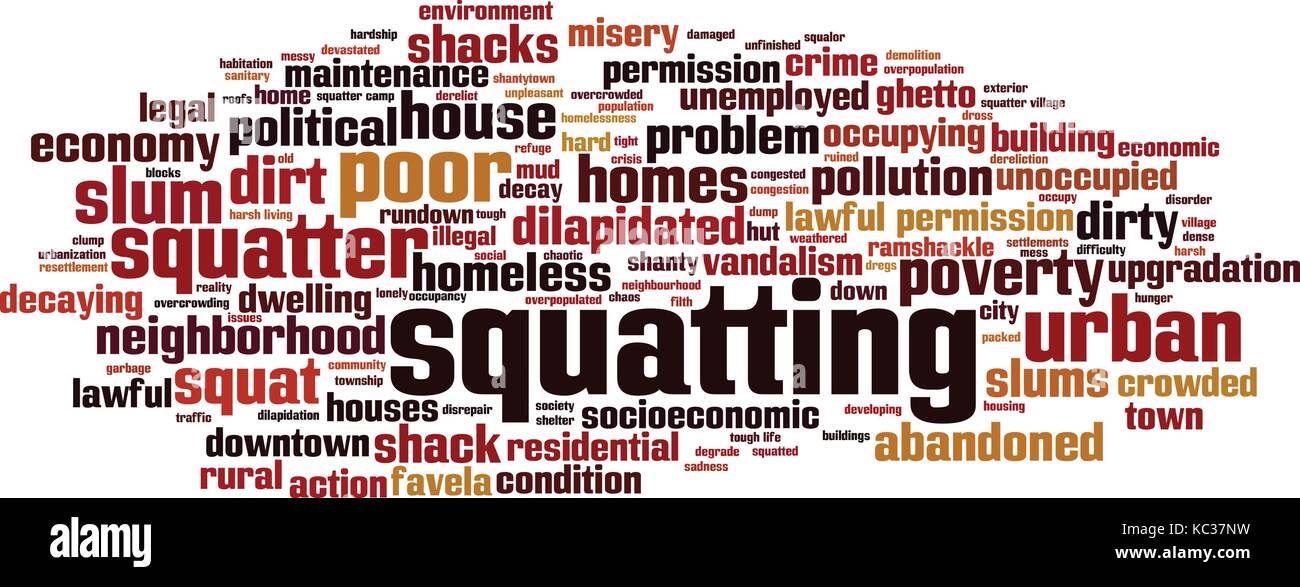 Squatting word cloud concept. Vector illustration Stock Vector Image ...
